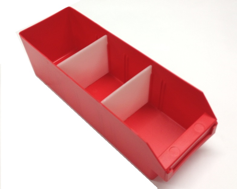 PLASTIC PARTS BOX 100Wx95Hx320L -RED
