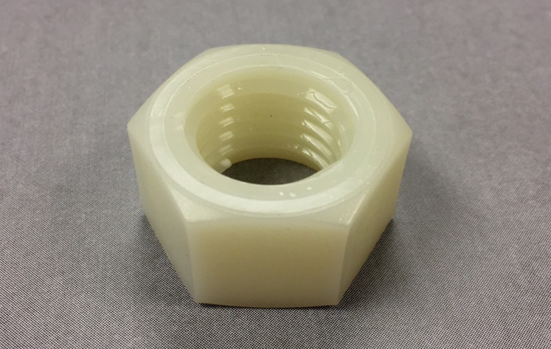 M8 NYLON 6 HEX NUT WHITE